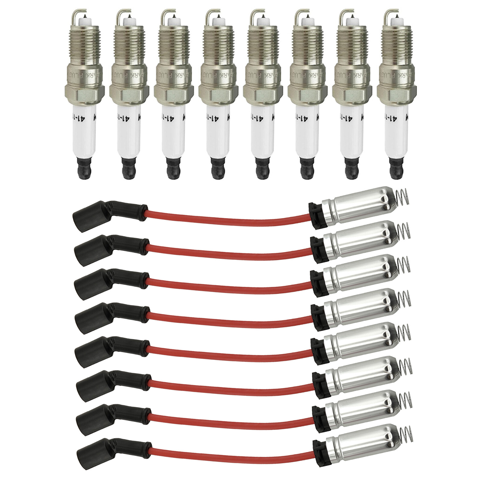 8x Iridium Spark Plugs & Wires 9748RR Set For Chevy GMC Tahoe Hummer 4. ...