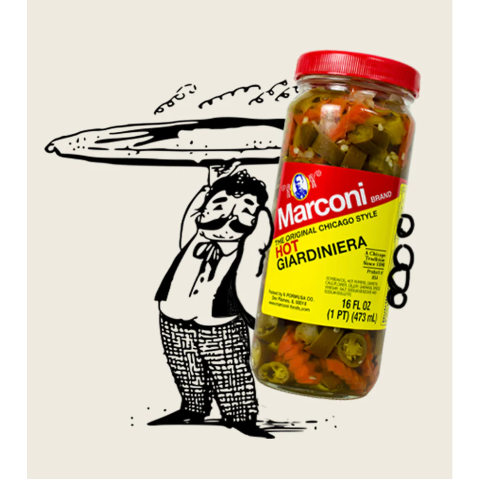 MARCONI The Original Chicago Style 1 Gallon Jar Hot Giardiniera Peppers ...