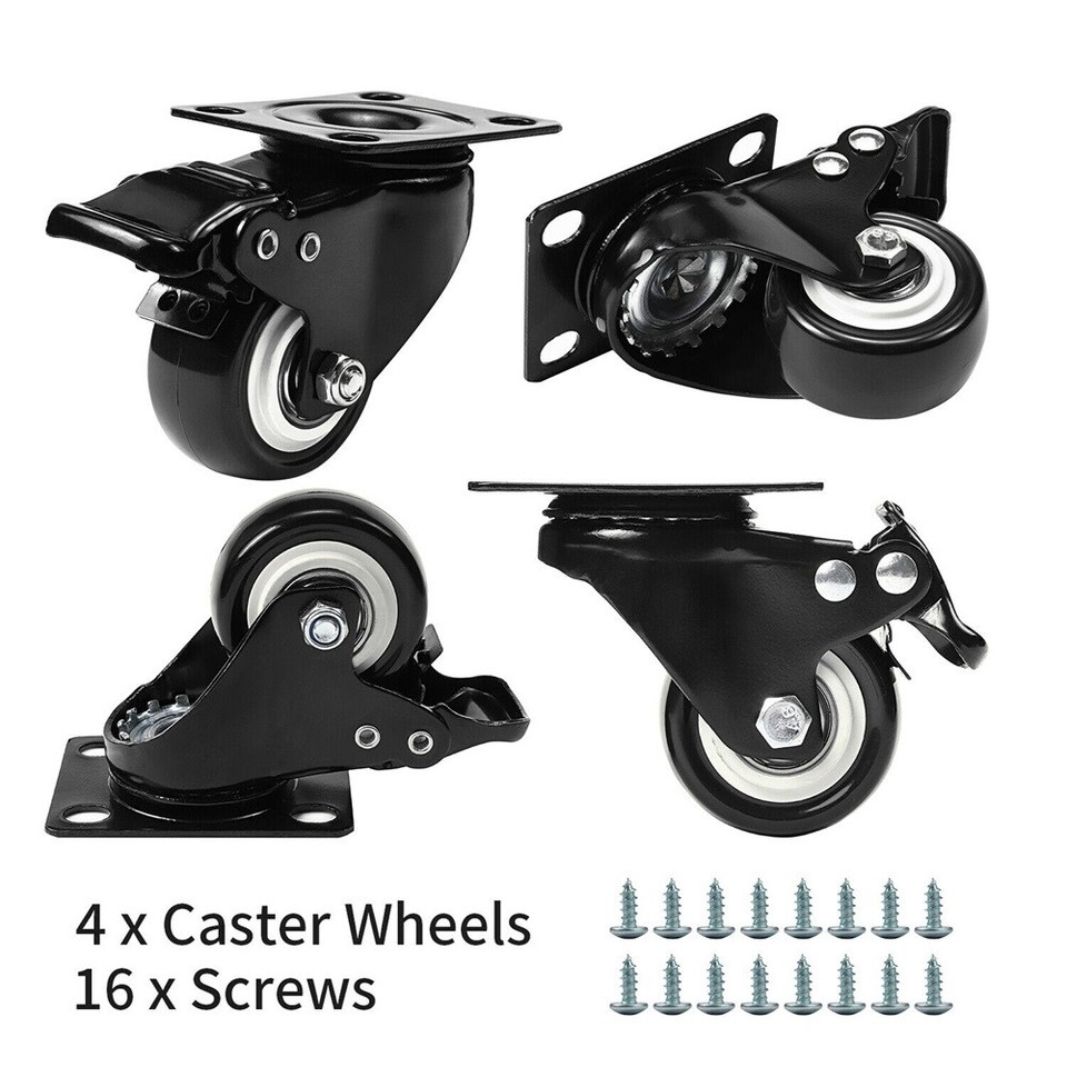 4/8/20 Pack 2" Caster Wheels Heavy Duty 360° Swivel Wheels With Locking ...