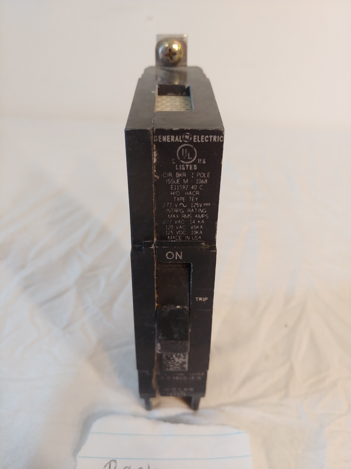 GE 20-AMP 1-POLE Bolt-On Circuit Breaker TEY120 277-VOLT good condition ...