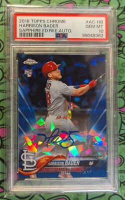 HARRISON BADER Autograph 💎 PSA 10 GEM MINT 💎 2020 Topps SAPPHIRE AC-HB ...
