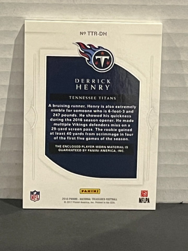 2016 NATIONAL TREASURES DERRICK HENRY 3 COLOR ROOKIE PATCH /99 | eBay