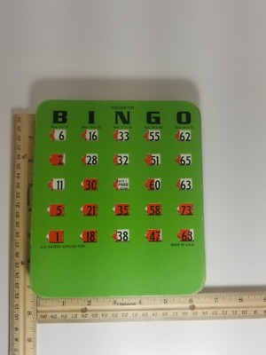 Vintage Bingo Cards Finger Tip Bingo Slide Bingo Green Card | eBay