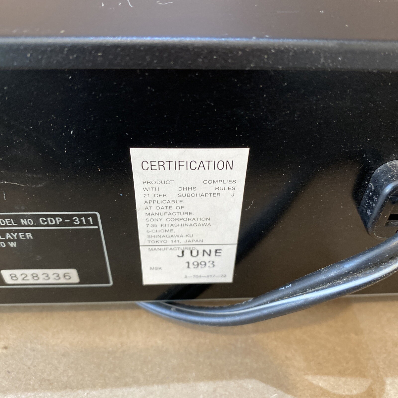 Sony Cdp-311 Single CD Compact Disc Player Black Tested for sale online ...