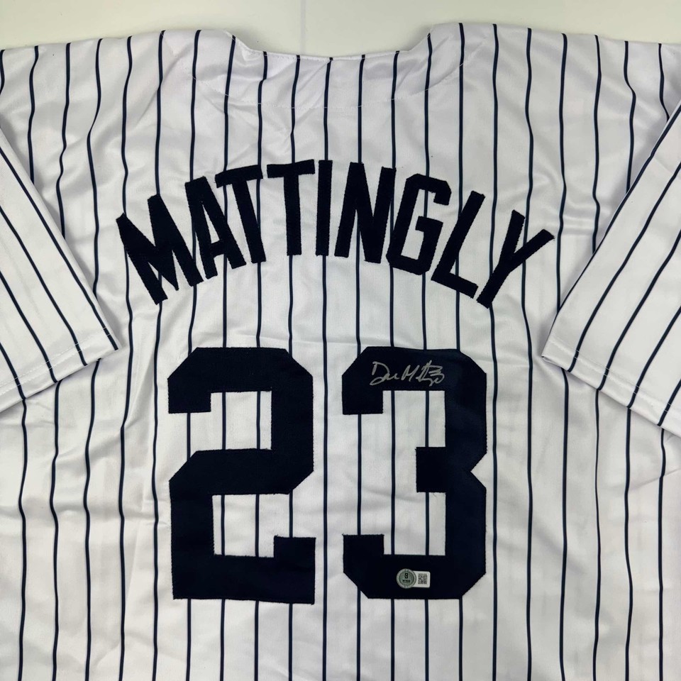 Autographed/Signed Don Mattingly New York Pinstripe Baseball Jersey BAS ...