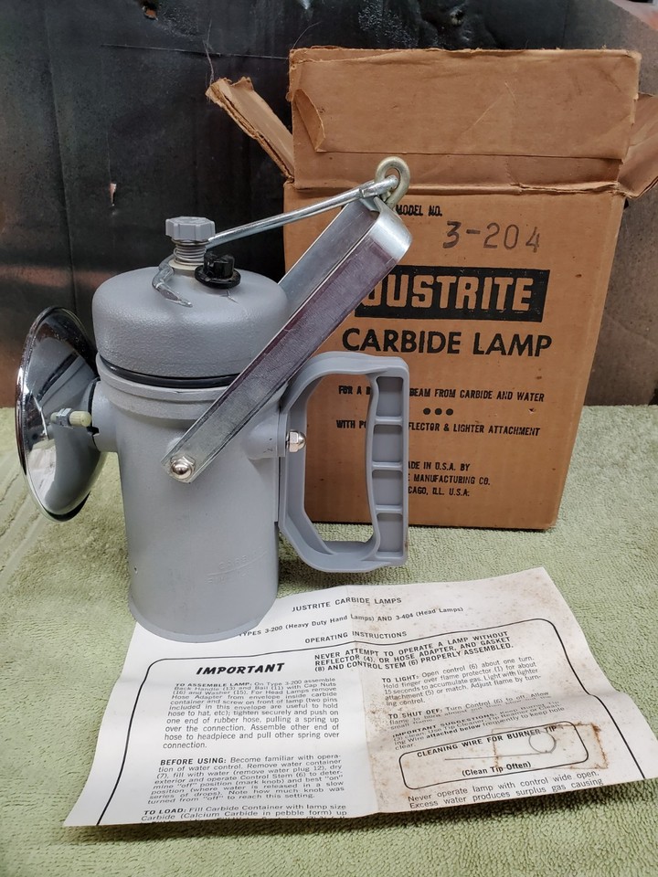 Vintage Justrite Carbide Lamp New In Box | eBay
