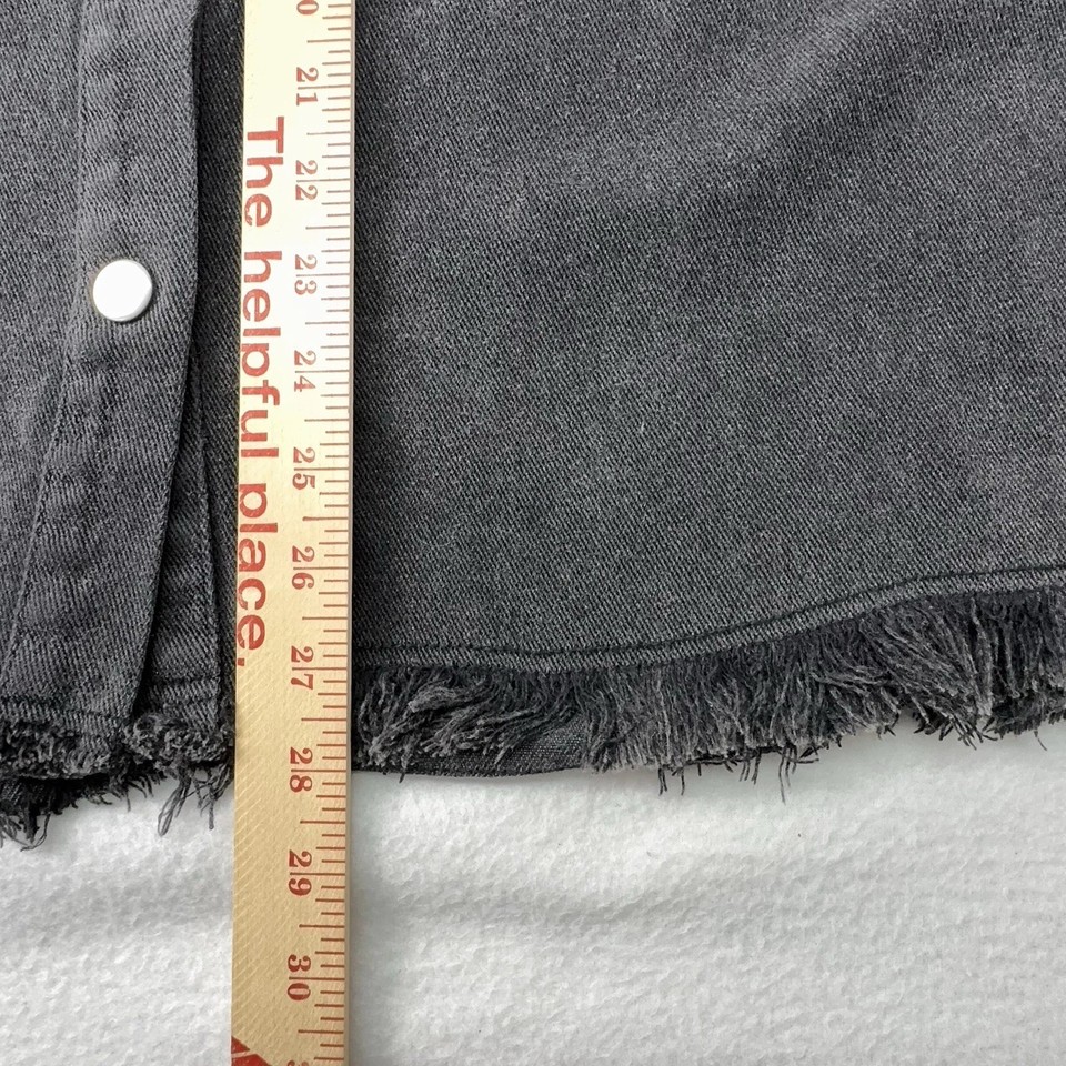 Rock & Roll Deconstructed Denim Shacket M Raw Hem Frayed Oversized ...