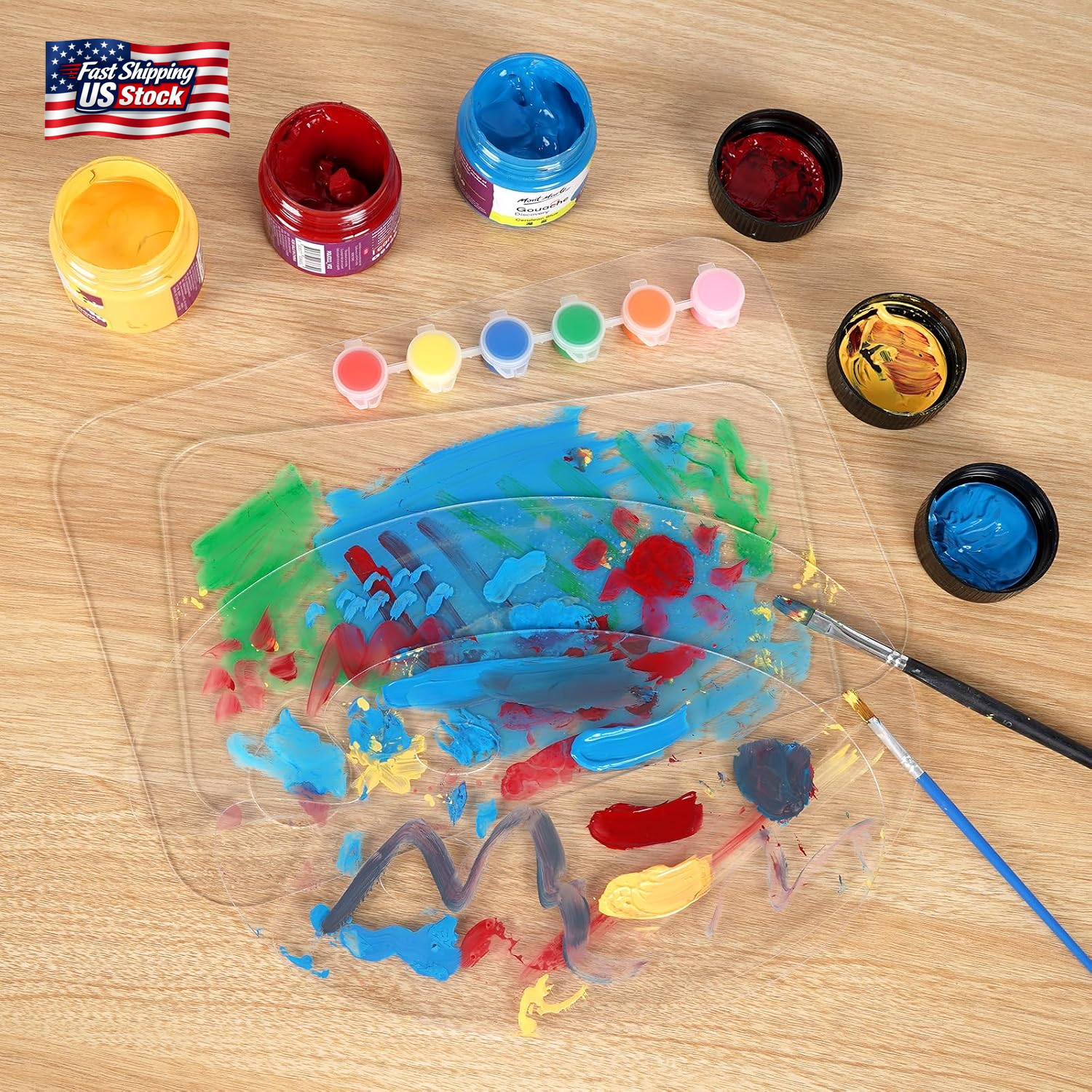 4Pcs Acrylic Paint Palette,Paint Pallet,Art Palette,For DIY Art or Oil ...