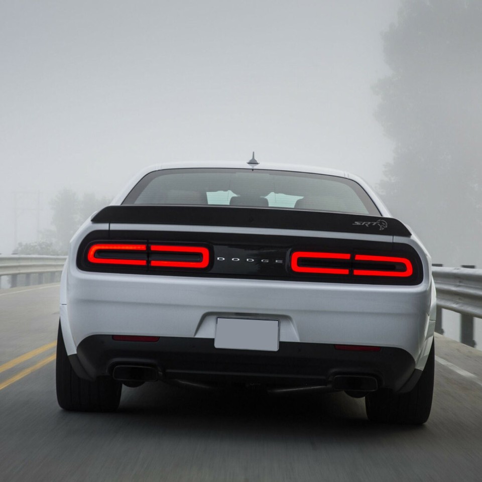 Black Dark Smoked LED Tail Lights For 2008-2014 Dodge Challenger Rear ...