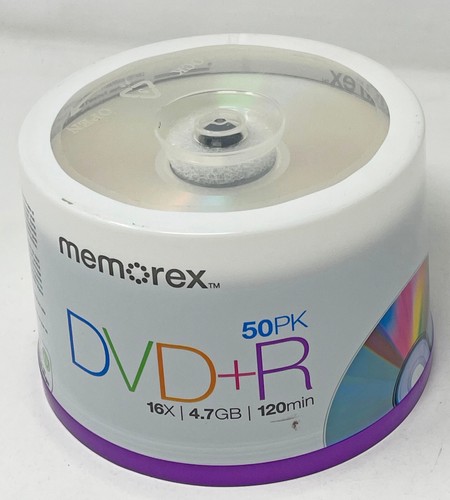 Memorex DVD+R Discs 50 Pack 16x 4.7GB 120 Min Spindle New Unopened | eBay