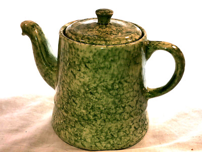 Vintage Stangl Caughley Tea Pot Lime Green Spongeware AS IS | eBay