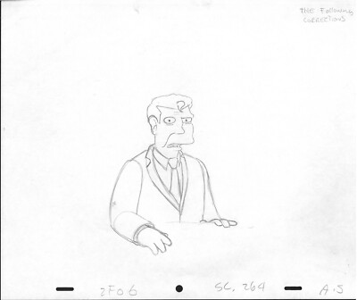 The Simpsons Principal Skinner Confused Original Production Drawing A-5 ...