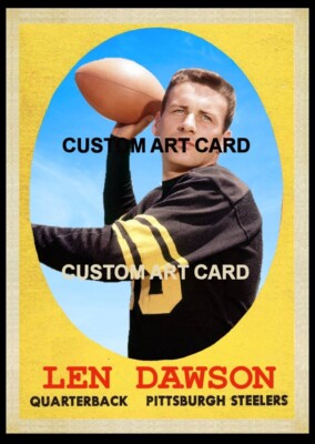Len Dawson Pittsburgh Steelers 1958 Style Custom Made Football Art Card ...