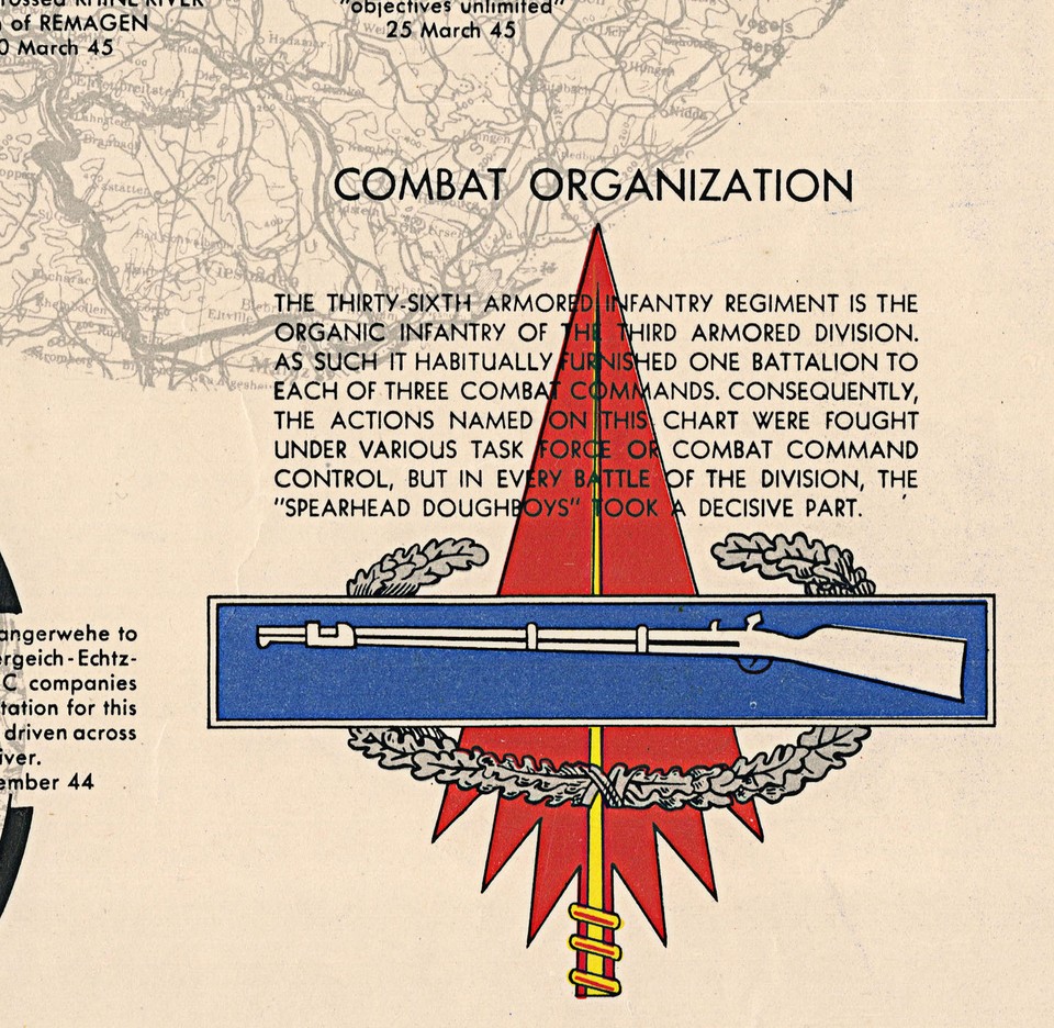 Thirty-Sixth Armored Infantry Regiment 36th US Army Military War Map ...