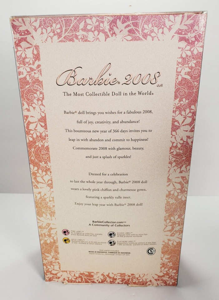 NEW 2007 Barbie 2008 Pink Label Doll Barbie Collector Mattel #L9590 | eBay