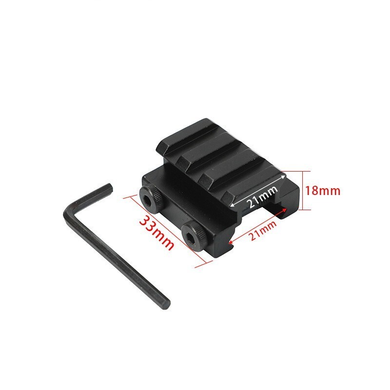 3-Slot Flat TOP 1/2 INCH Low Riser Block Scope Mount 20mm Picatinny ...