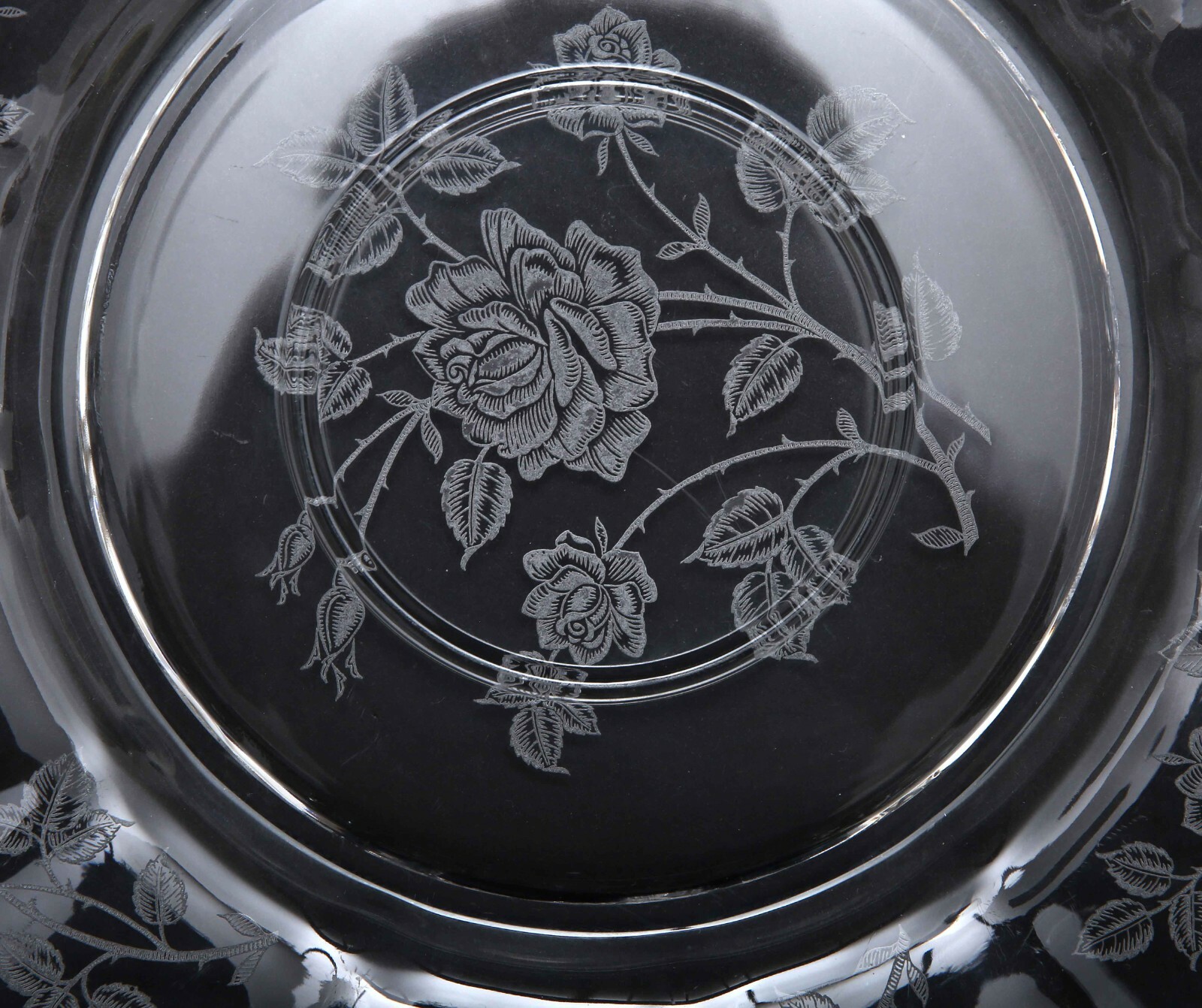 2 Piece Set - HEISEY Crystal HEISEY ROSE Cheese and Cracker Plate w ...