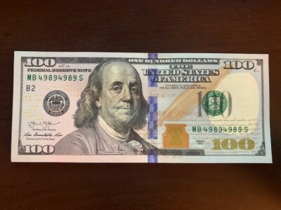 $100 One Hundred dollar bill. Fancy serial number. Repeater | eBay