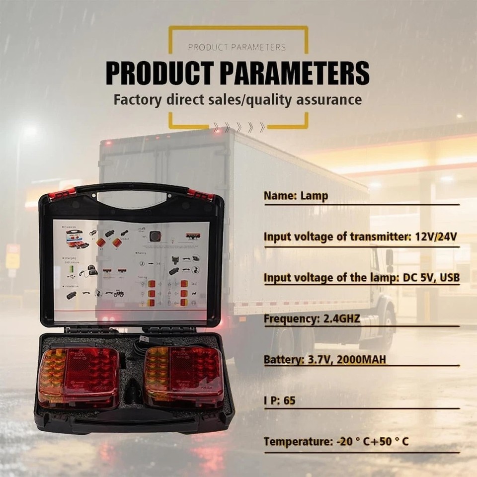 Wireless Trailer Lights Magnetic, Portable Wireless Trailer Lights Kit ...