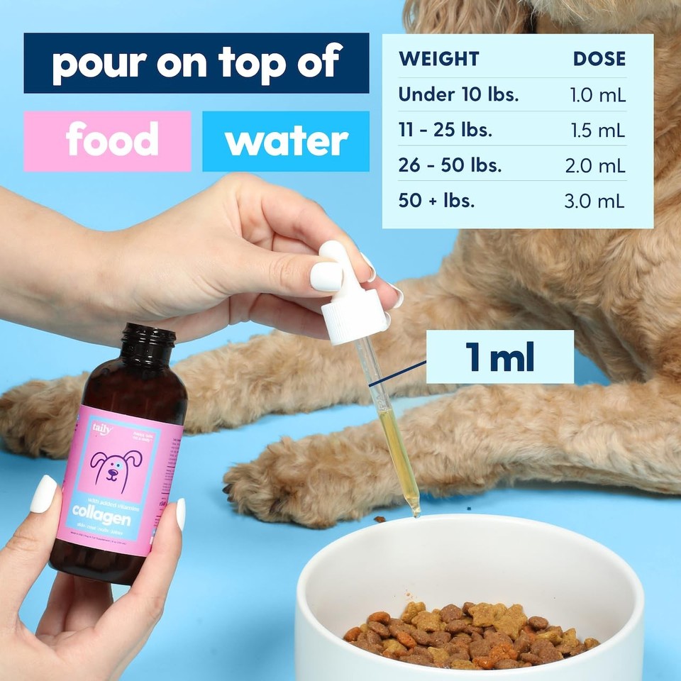 Skin and Coat Supplement for Dogs, Cats | Liquid Collagen for Dogs ...