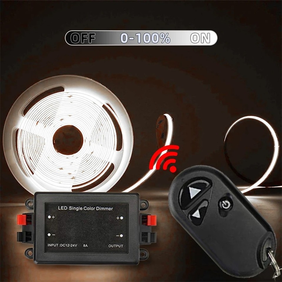 8A 12V 24V DC Single Color LED Strip Light Dimmer 1-Channel PWM ...