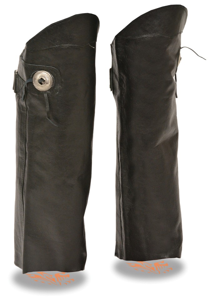 Men's or Ladies Leather Half Chaps (Gators) Adjustable Leg Strap | eBay