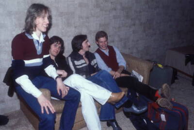British progressive rock supergroup UK at a rehearsal studio in Lo- Old ...