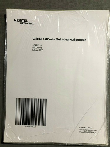 Nortel Norstar Call Pilot 100 or 150 4-Seat Voice Mail Box Keycode ...