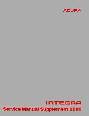 Acura Integra - Supplement 2000 Shop Manual - Paper Book | eBay