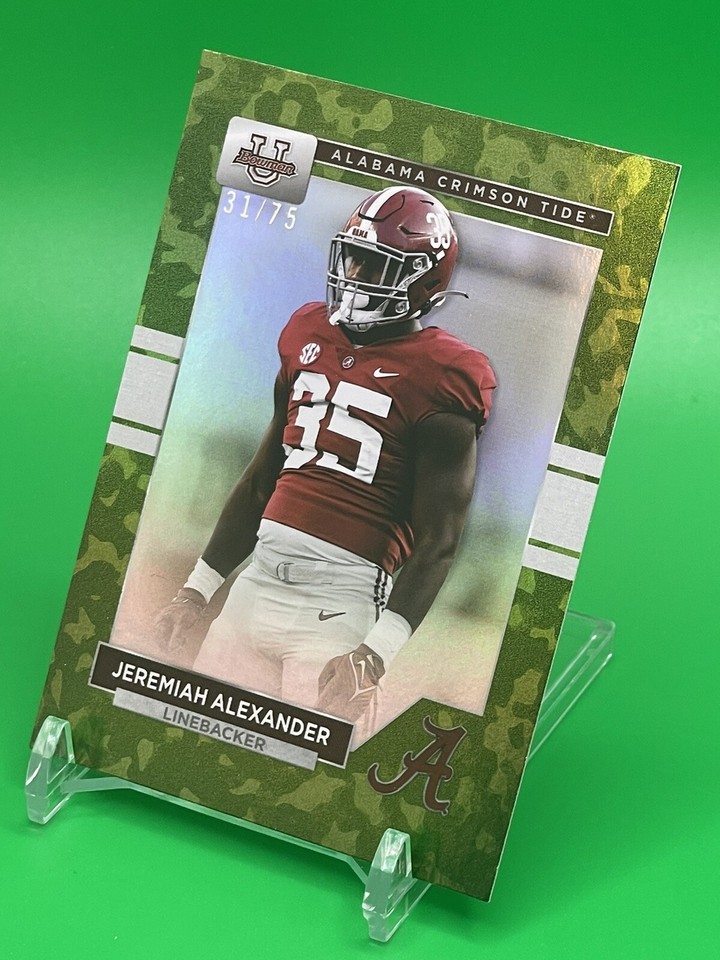 JEREMIAH ALEXANDER 2023 Bowman U Alabama Camo Foil 31/75 | eBay