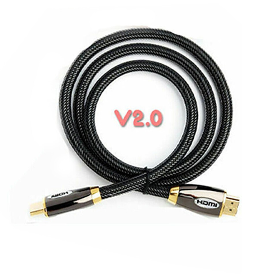 PREMIUM 4K HDMI CABLE 2.0 HIGH SPEED GOLD PLATED BRAIDED LEAD 2160P 3D ...