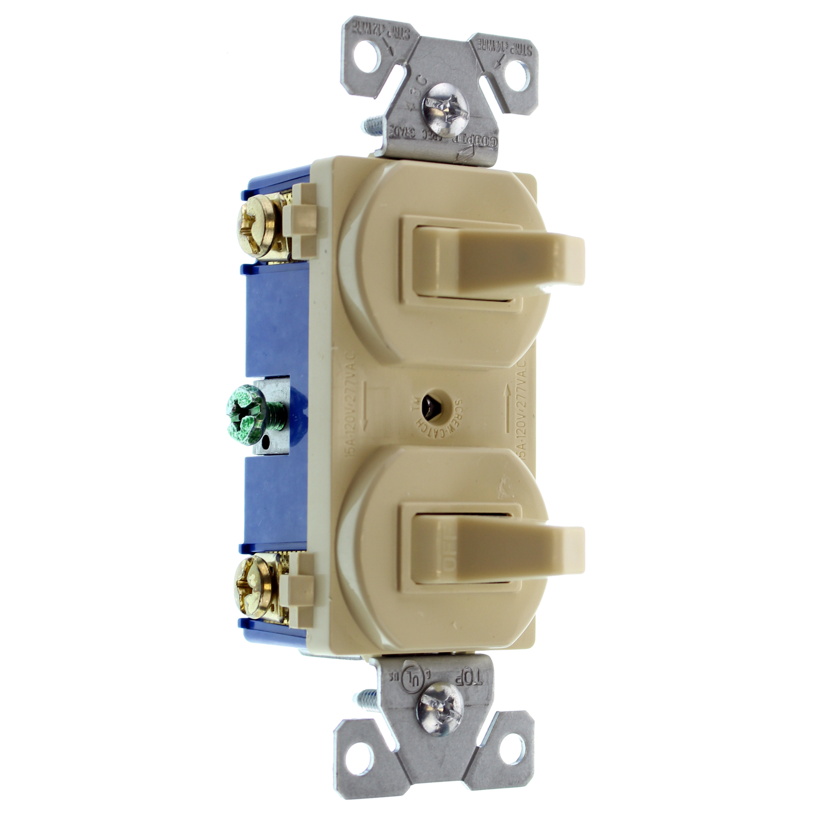 EATON COOPER 275V-SP-L DOUBLE TOGGLE SWITCH, 1-P & 3-WAY, 15A, 120/277V ...