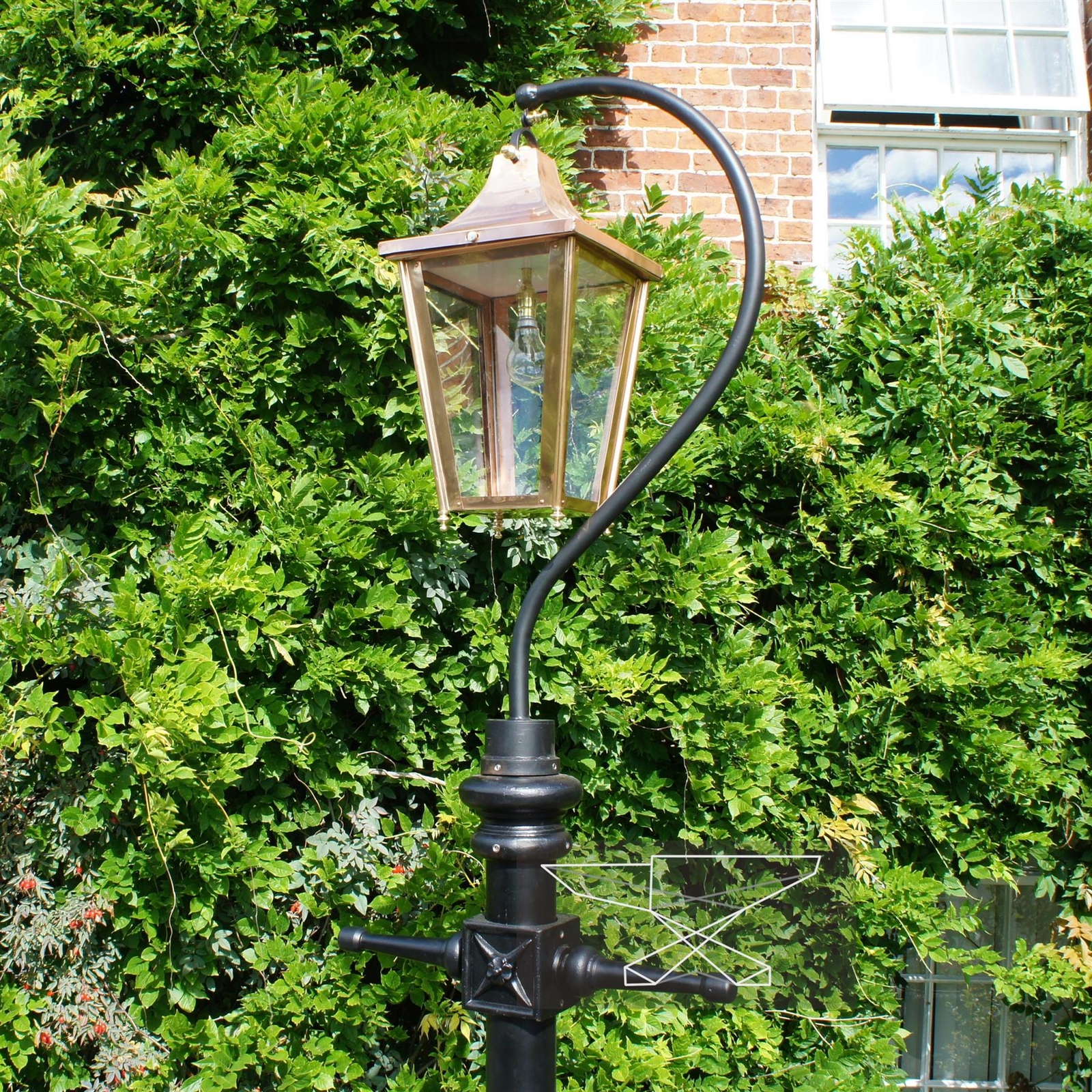 2.5m Copper Lincoln Swan Neck Lamp Post Set | eBay UK