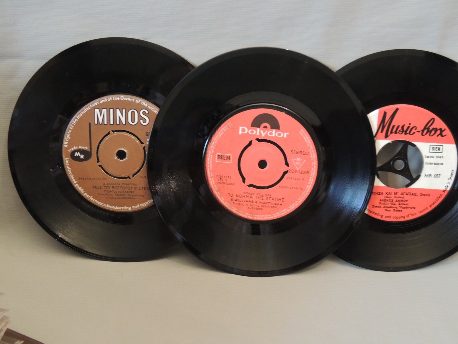 18 Collectible Greek small vinyl records RPM 45" in the box | eBay