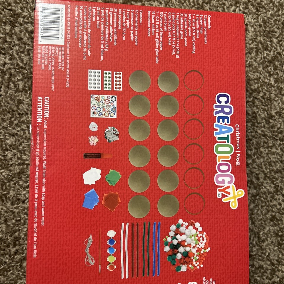 Creatology Christmas Ornament Craft Kit Creates 6 Round Ornaments NEW ...