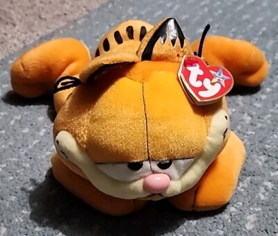 Garfield TY Beanie Buddy With Mint Tag And Tush Laying Down | eBay