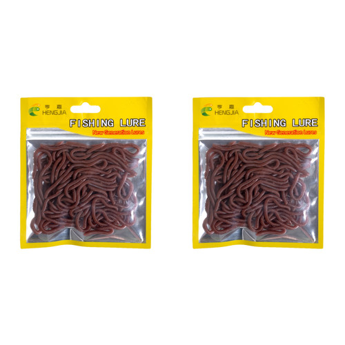 50Pcs Red Worms Soft Lure 80mm Artificial Bloodworm Bait for Freshwater ...