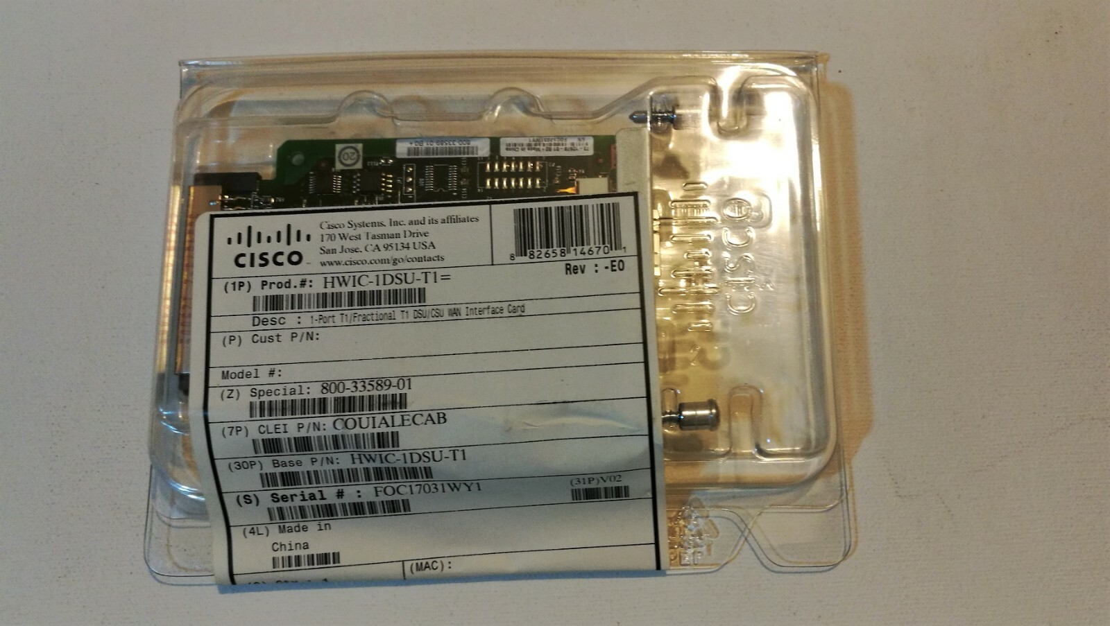 Cisco 1-Port T1/Fractional T1 DSU/CSU WAN Interface Card | eBay