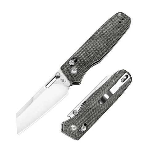 Kizer Task Folding Pocket Knife 154CM Sheepsfoot Blade Micarta Handle ...