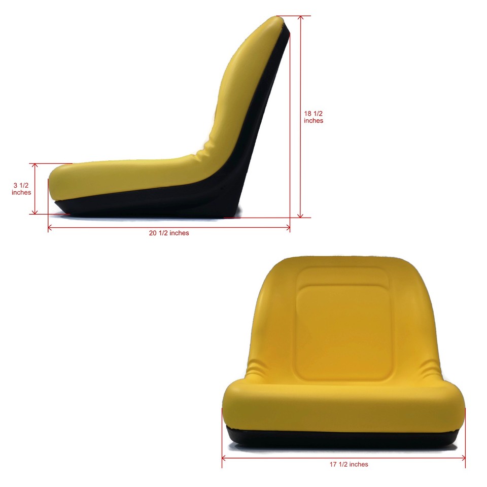 Yellow High Back Seat for John Deere AM140211, AM123636 w/ Milsco ...