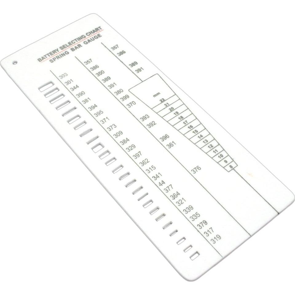 Watch Battery Band Gauge Chart Sizer Repair Renata Energizer Measuring ...