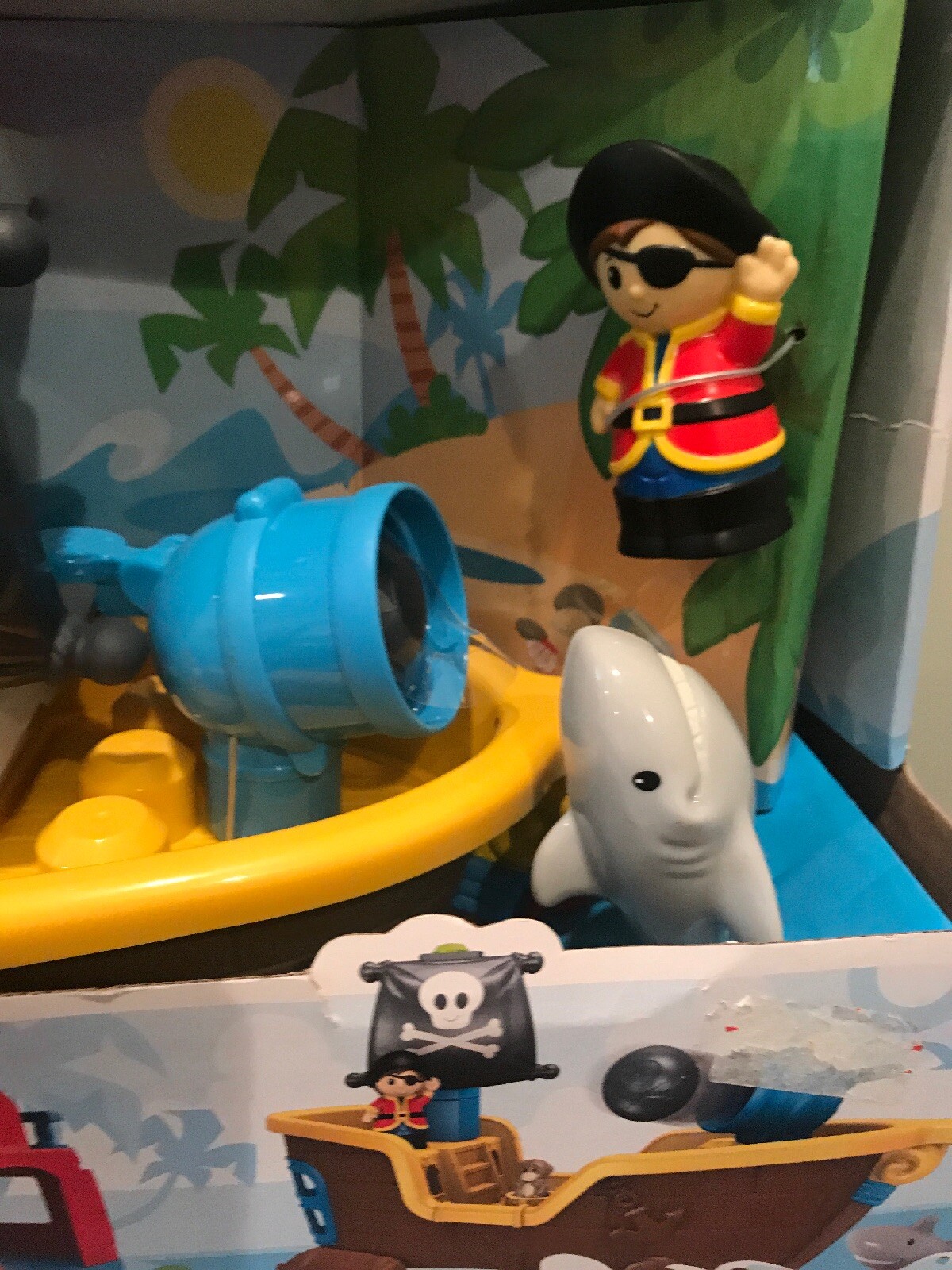 NIB rare MEGA BLOKS Pull-Along Musical Pirate Ship Toddler Toy boat ...