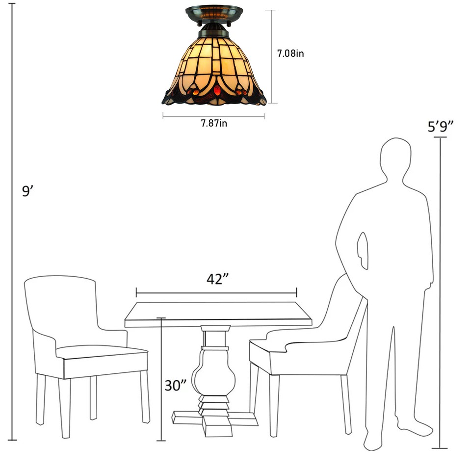 Vintage Tiffany Style Stained Glass Drum Shade Flush Mount Ceiling vintage-tiffany-style-stained-glass-drum-shade-flush-mount-ceiling
