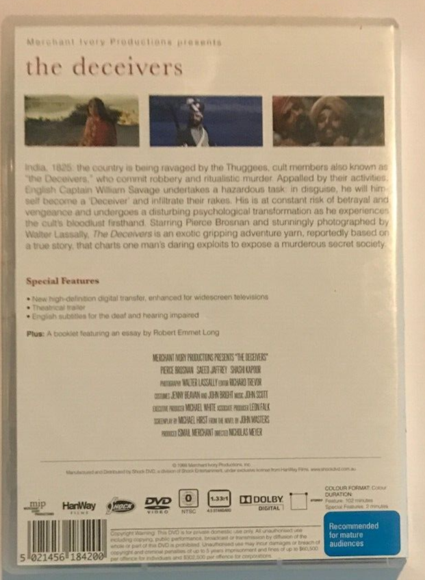 The Deceivers DVD The Merchant Ivory Collection - REGION FREE | eBay