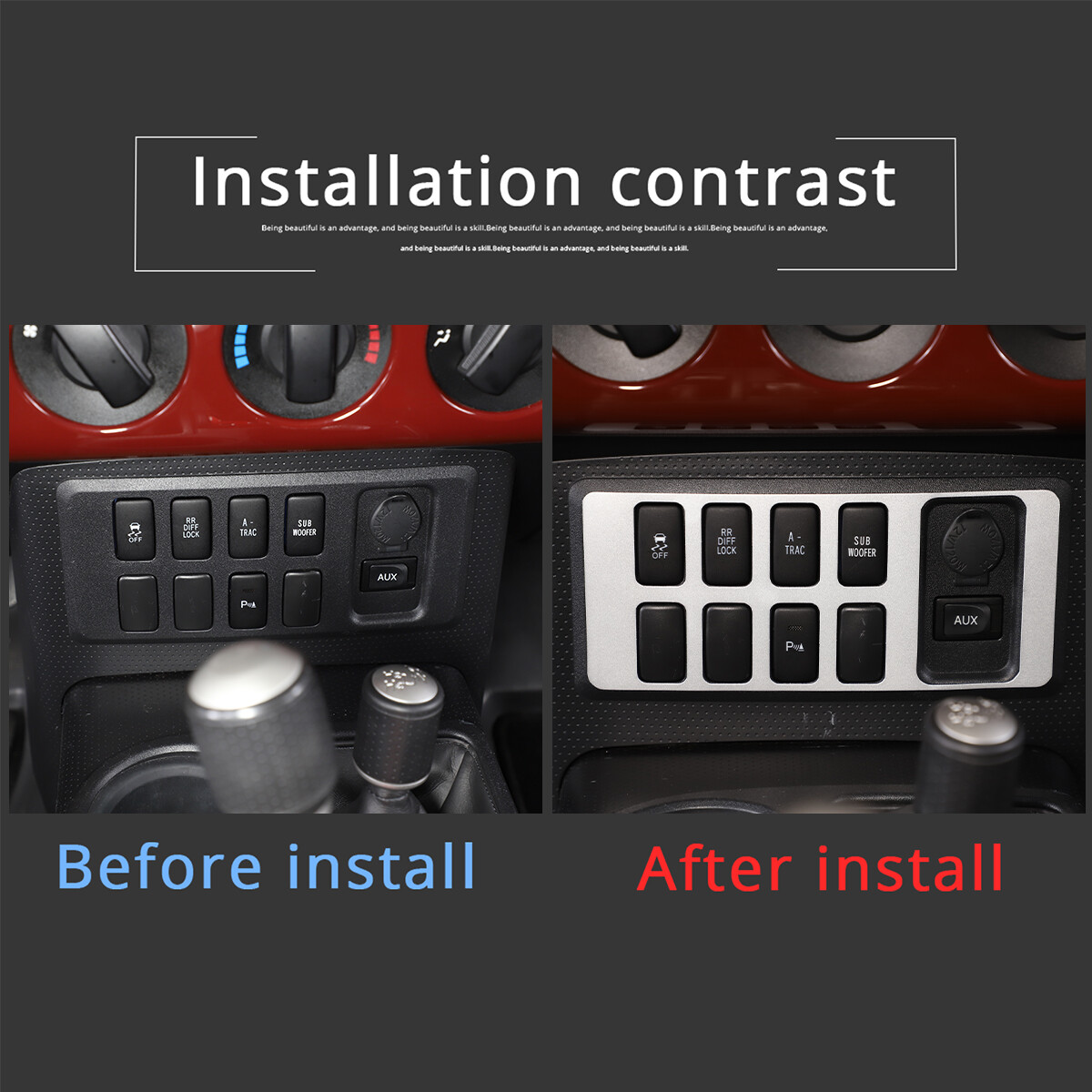 Alloy Central Control Driving Assistance patch Trim for Toyota FJ ...