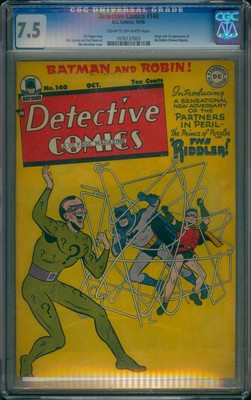 DETECTIVE COMICS #140 CGC 7.5 VF ORIGIN 1ST RIDDLER 1948 GOLDEN AGE DC ...