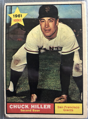 1961 Topps Chuck Hiller RC Rookie Card High #538 San Francisco Giants ...