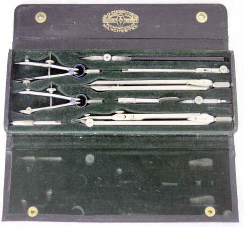 Vintage Compass, Drawing, Draughtsman Set. A. G. Thornton Ltd, FREEPOST ...
