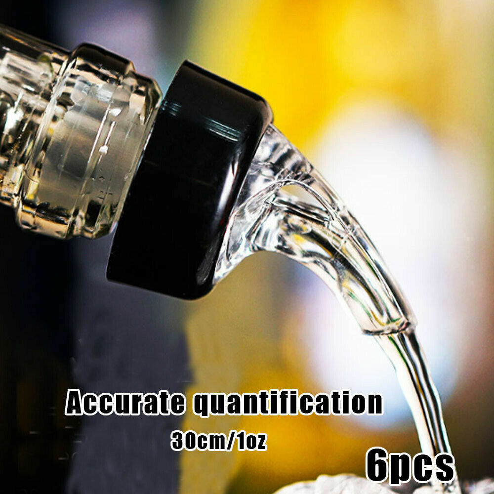 6x Quick Shot Pourer 30ml Optic Spirit Measure Bar Bottle Pourers Drink ...