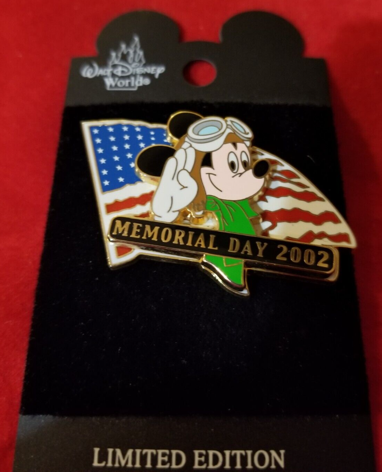 Disney WDW Mickey Mouse Saluting Memorial Day Pin 2002 AMERICAN FLAG ...